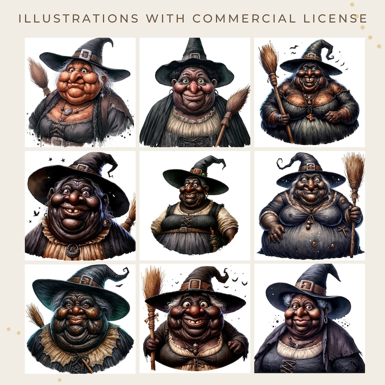 Black Witch & Spooky Images for Junk Journals, Halloween Witches ...