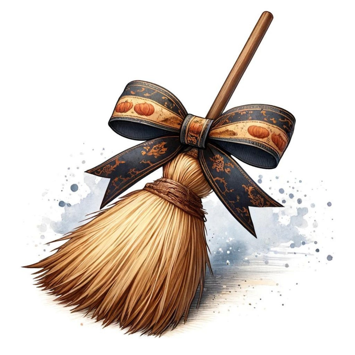 Halloween Broom Clipart, Watercolor Design,digital Download for Junk ...