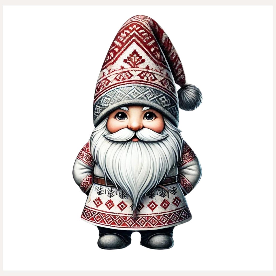 Nordic Tomte Gnome Clipart, Watercolor Images, Junk Journal, Christmas ...