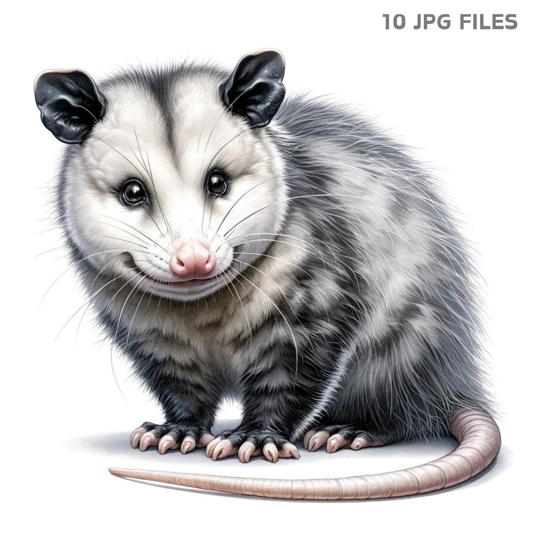Cute Opossum Clip Art for DIY Projects, Stickers, Instant Download ...