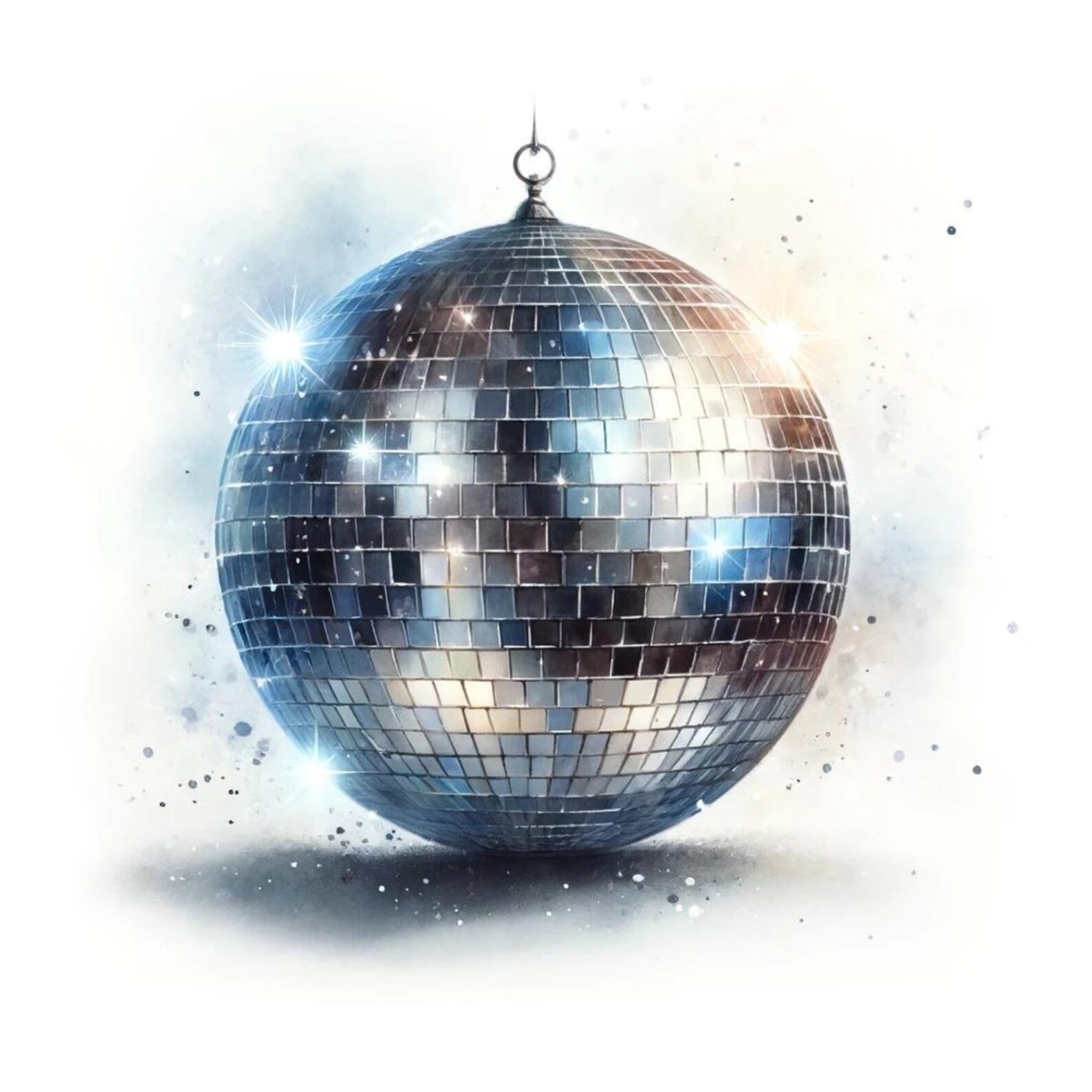 Disco Ball Clipart, Retro Watercolor Digital Download,collage Images ...
