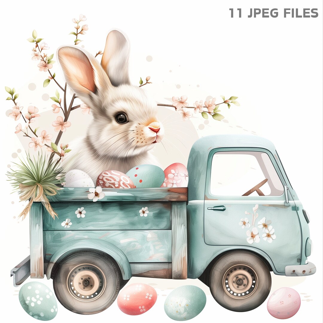 11 Easter Bunny Illustration, Digital Print for Baby Room, Rabbit Lover ...