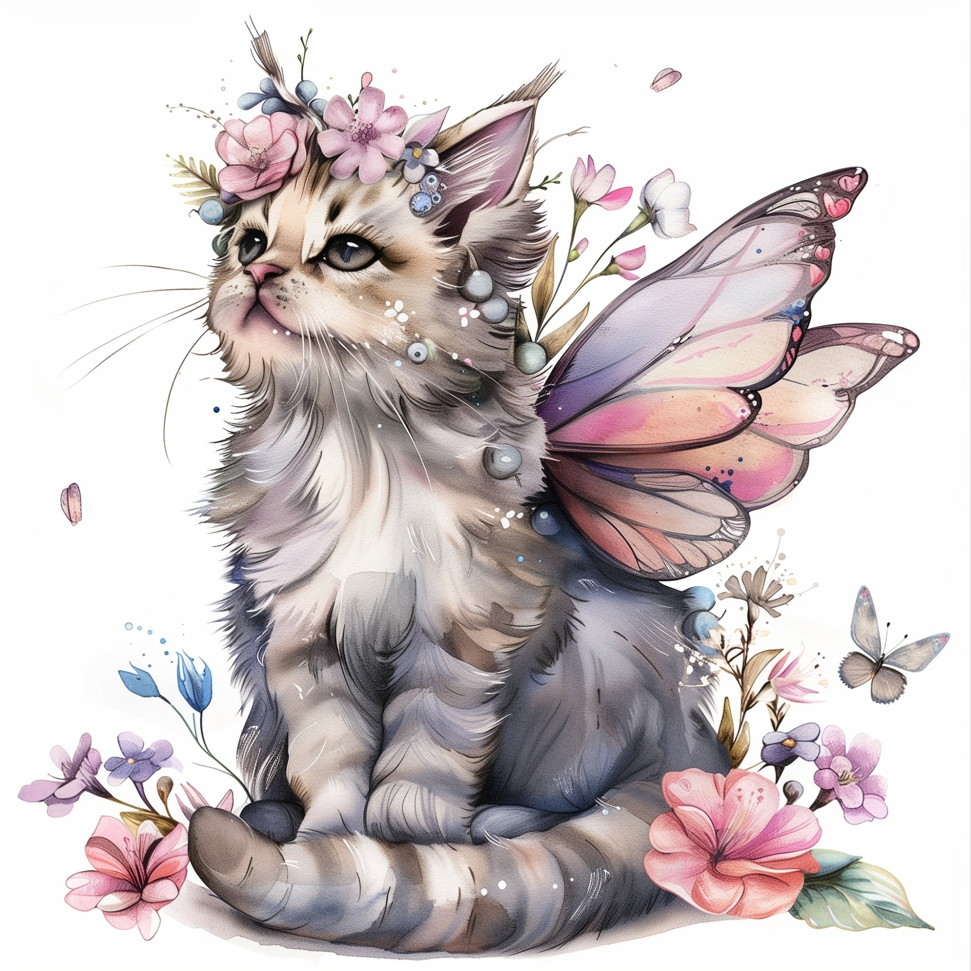 Fairy Cat Clipart for Mystical Junk Journals, Instant Download ...