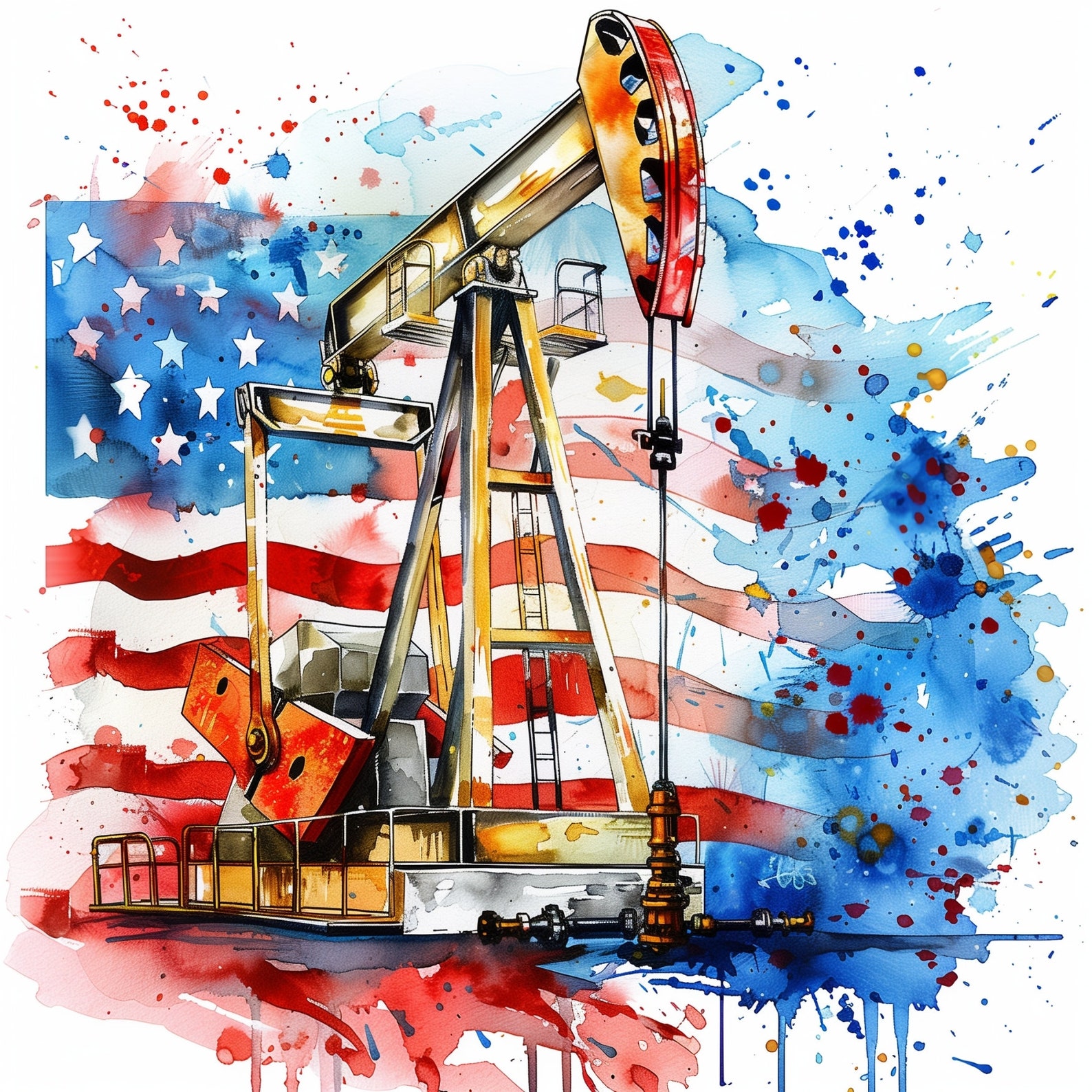 Oil Platform Graphic Design, Oilfield Clip Art for Sublimation Designs ...