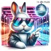 Neon Disco Bunny Watercolor Clipart Set, Digital Download for ...