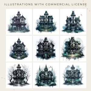 Haunted House Clipart Bundle, Scrapbook Images, Digital Crafting ...
