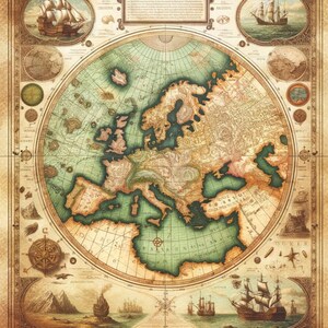 Old Retro Map Digital Paper Pack, Vintage Patterns for Creative ...