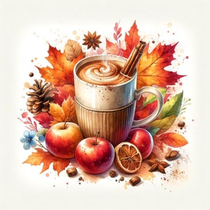 Autumn Hot Drinks Clipart Bundle, Hot Chocolate, Pumpkin Spice ...