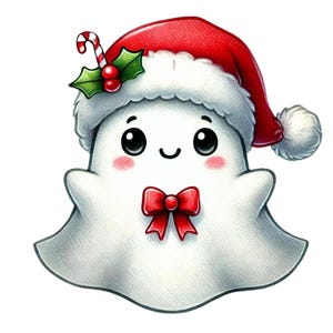 Retro Christmas Ghost Clipart Bundle, Instant Download for Holiday ...