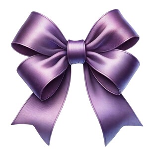Watercolor Purple Coquette Bow Clipart, Preppy Girly Aesthetic for Soft ...
