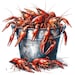 Bucket of Crayfish, Digital Scrapbook Images Bundle, Watercolor Clipart ...