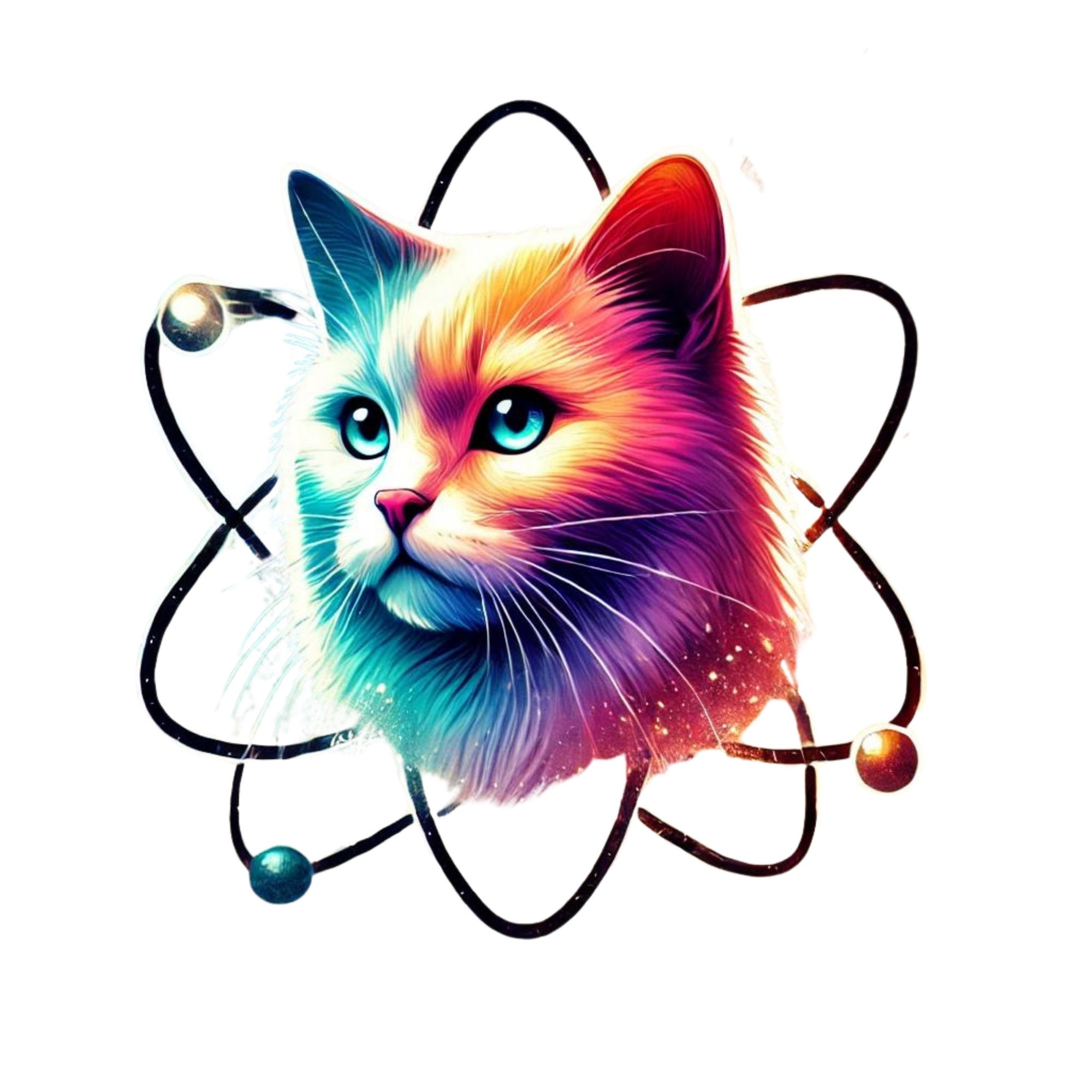 Atomic Cat Clipart Bundle, Digital Crafting & Scrapbook Images, Cute ...