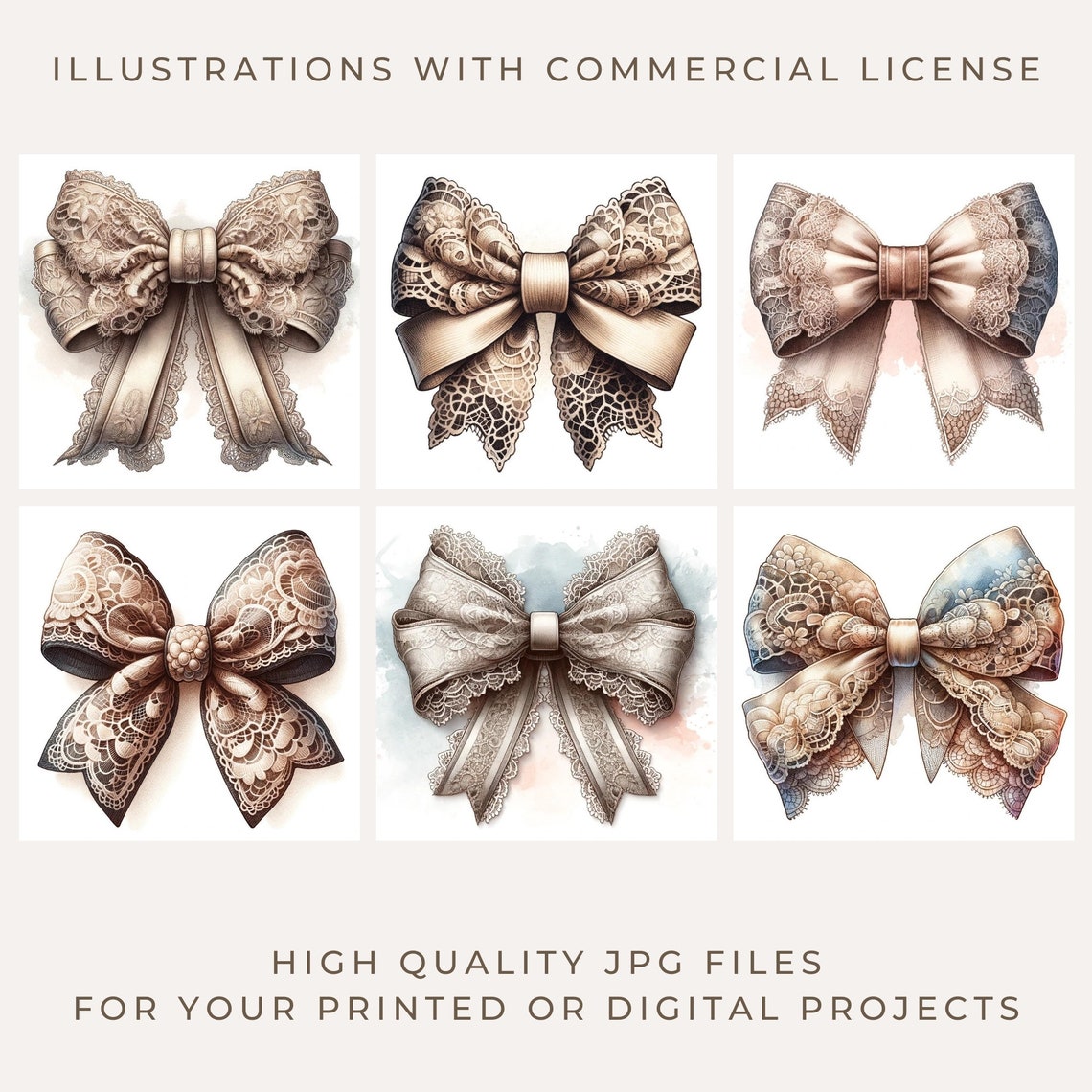 Retro Lace Bow Clipart, Shabby Chic Decor, Coquette Aesthetic Digital ...