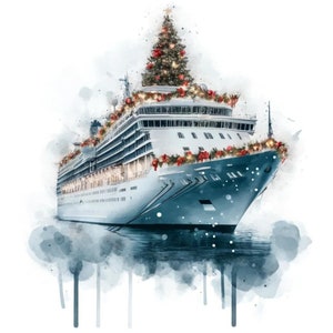 Christmas Cruise Ship Clipart Bundle Instant Download for Creative ...