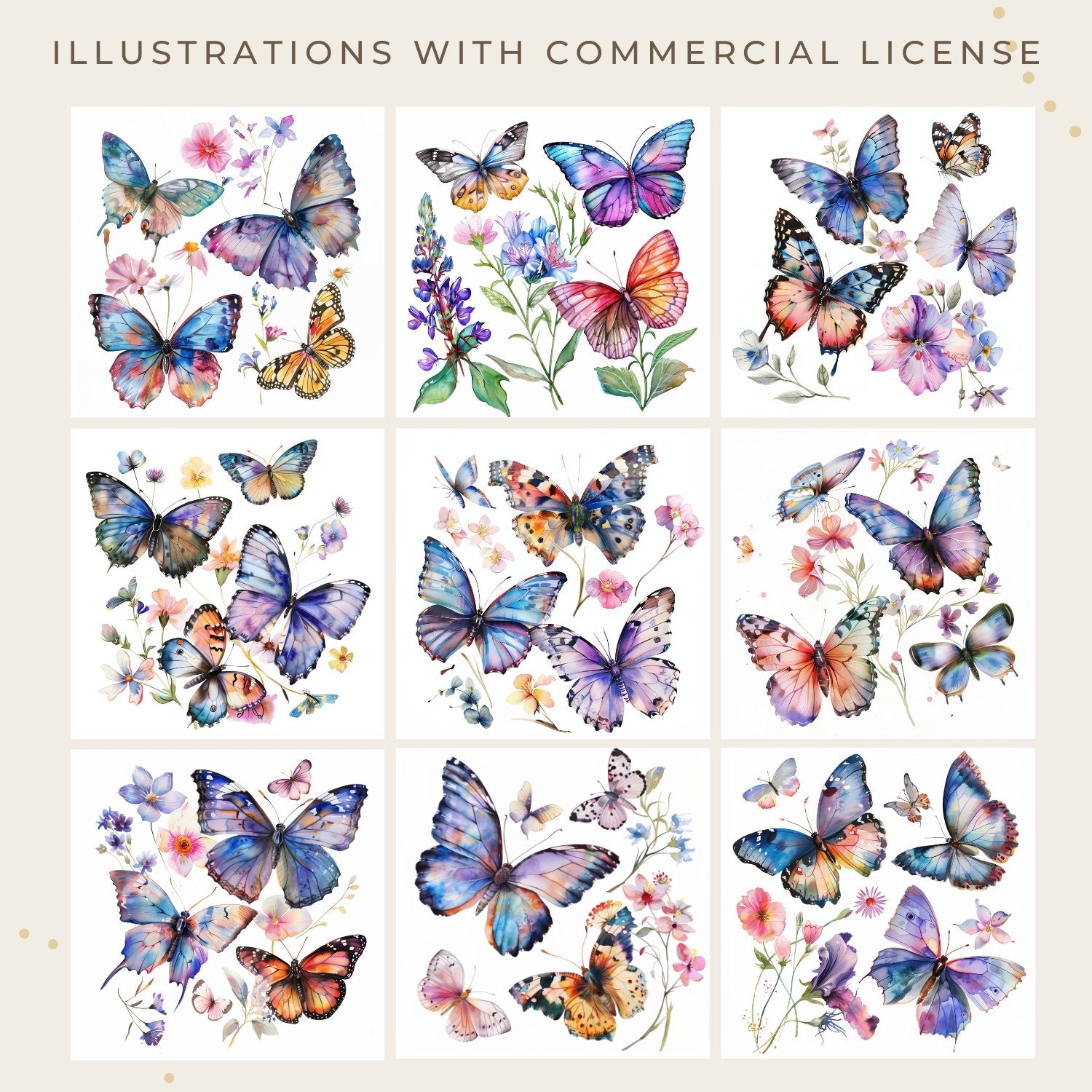 10 Butterfly Clip Art Set, Instant Download for Scrapbooking and Paper ...