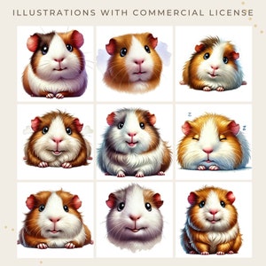 Watercolor Guinea Pig Clipart Bundle, Digital Crafting Image for ...
