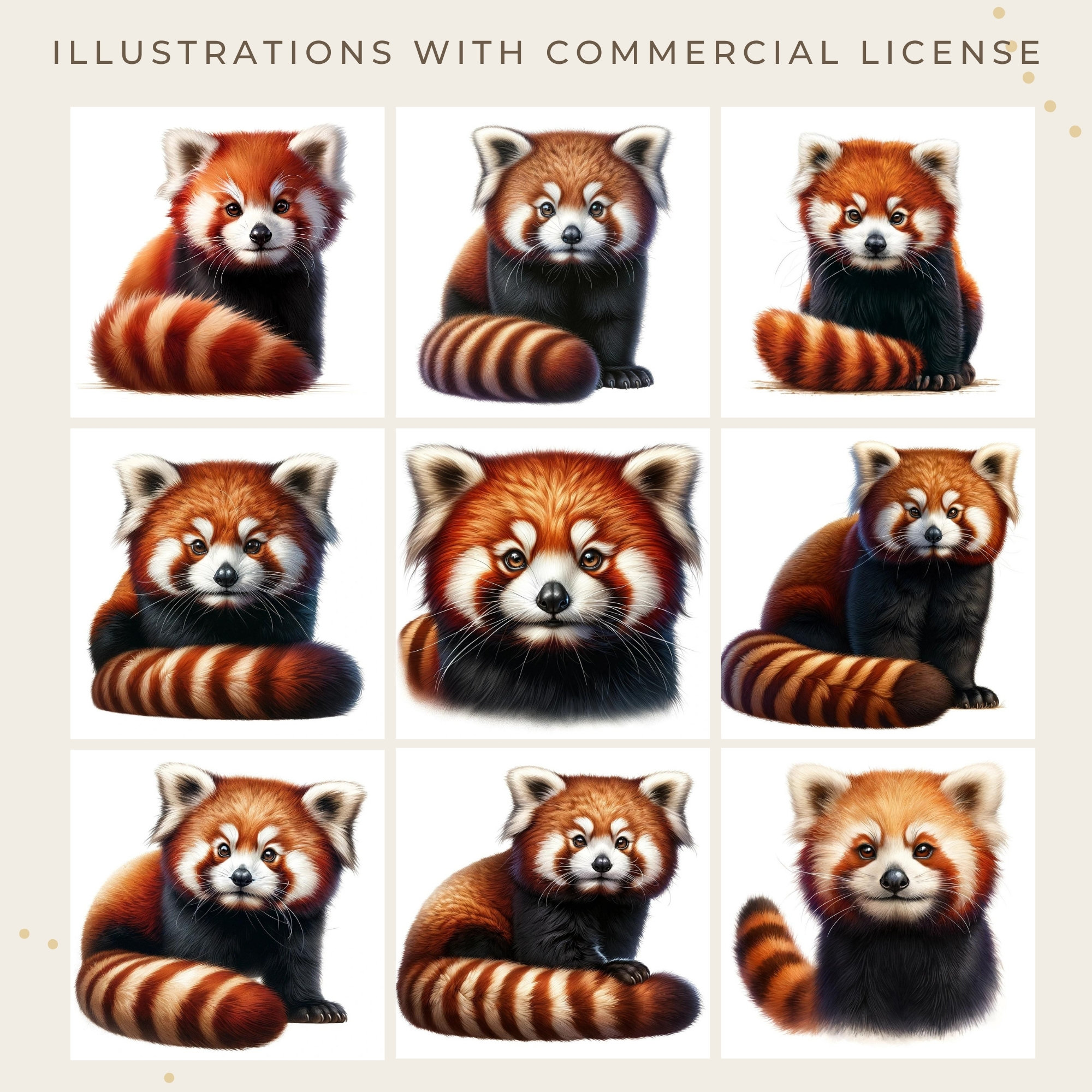 Red Panda Digital Clipart Bundle Commercial Use Printable Art, Junk ...