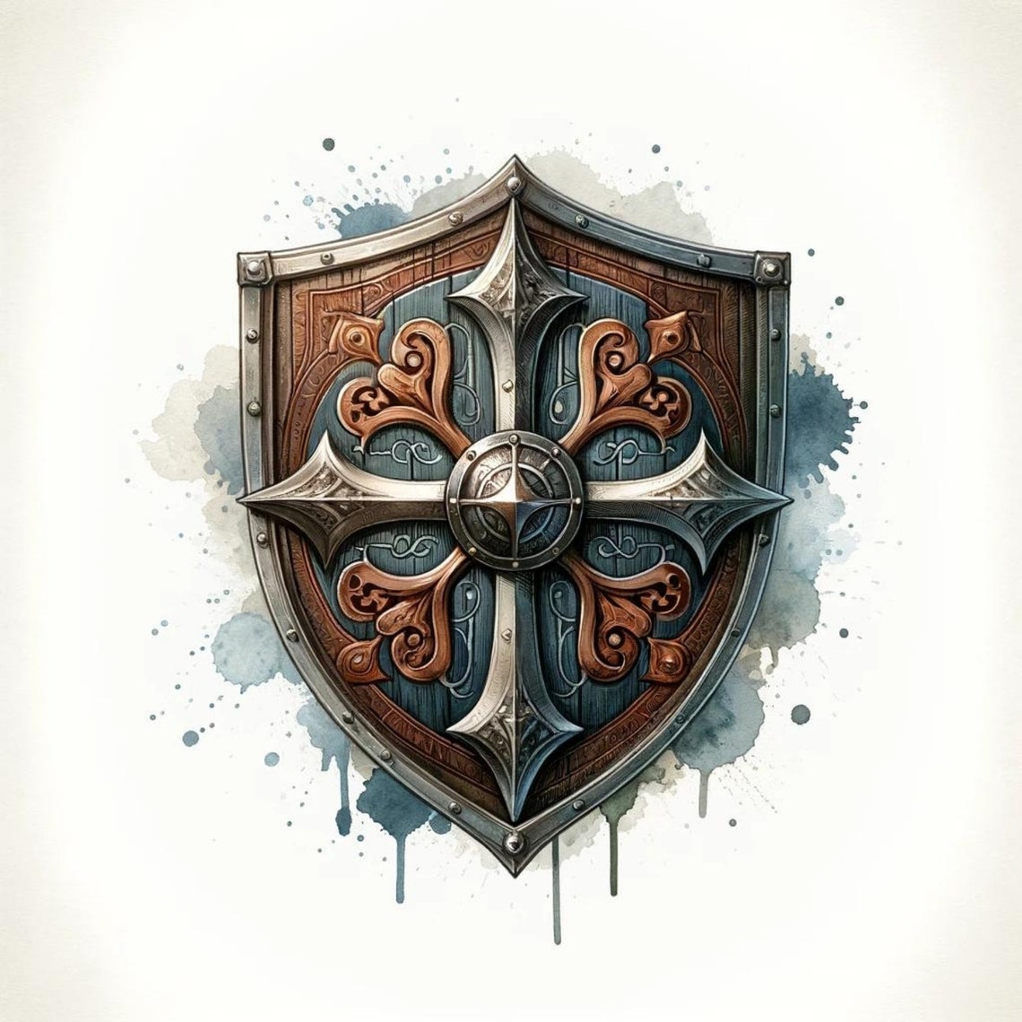 Medieval Shield Designs for Scrapbooking and Decor, Wheel of Time Inspired Medieval Art, Digital ...