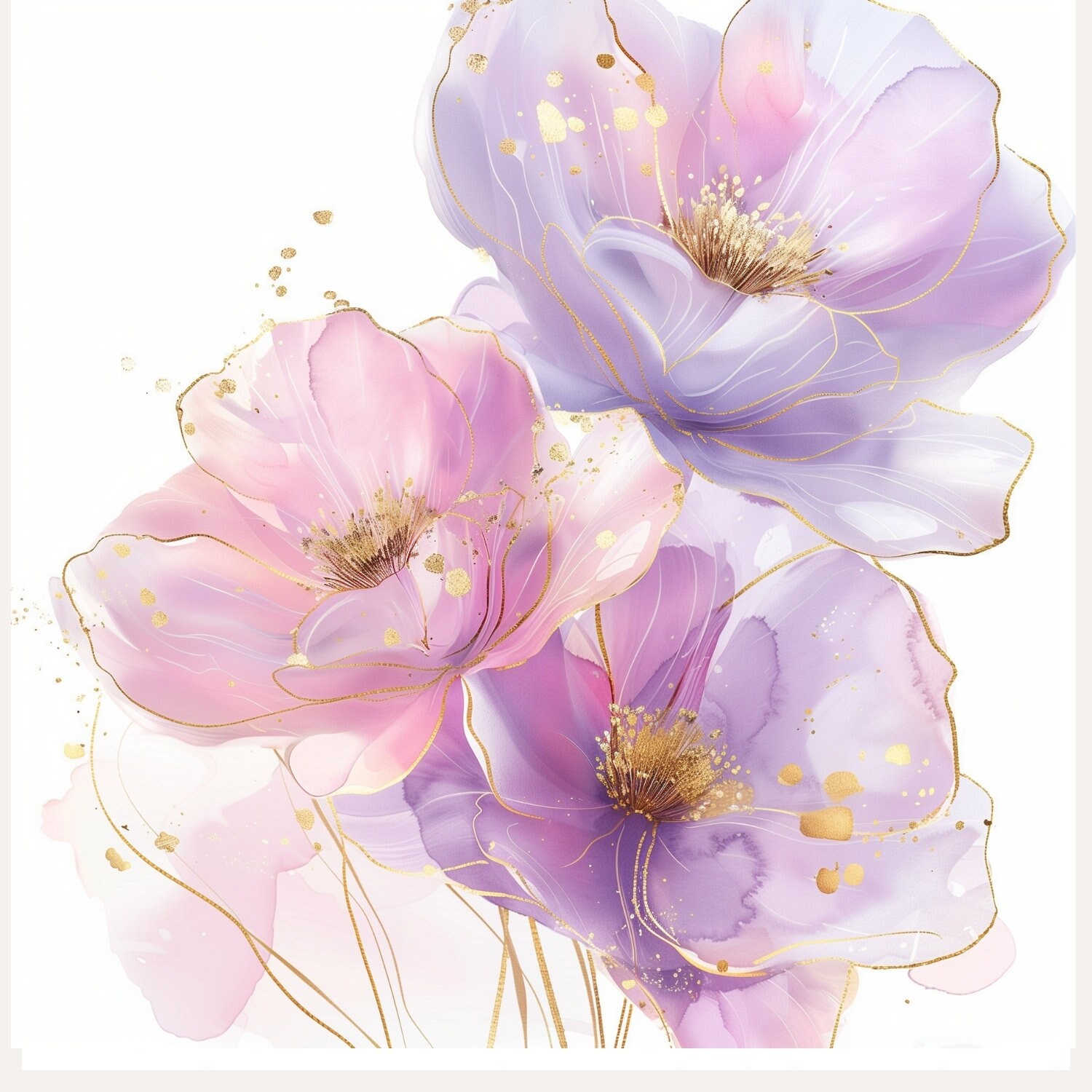 10 Abstract Floral Art for Scrapbook, Commercial Use, Instant Download ...