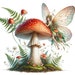 Magical Mushroom Fairy Garden Clipart, Enchanted Fairy Birthday Clipart ...