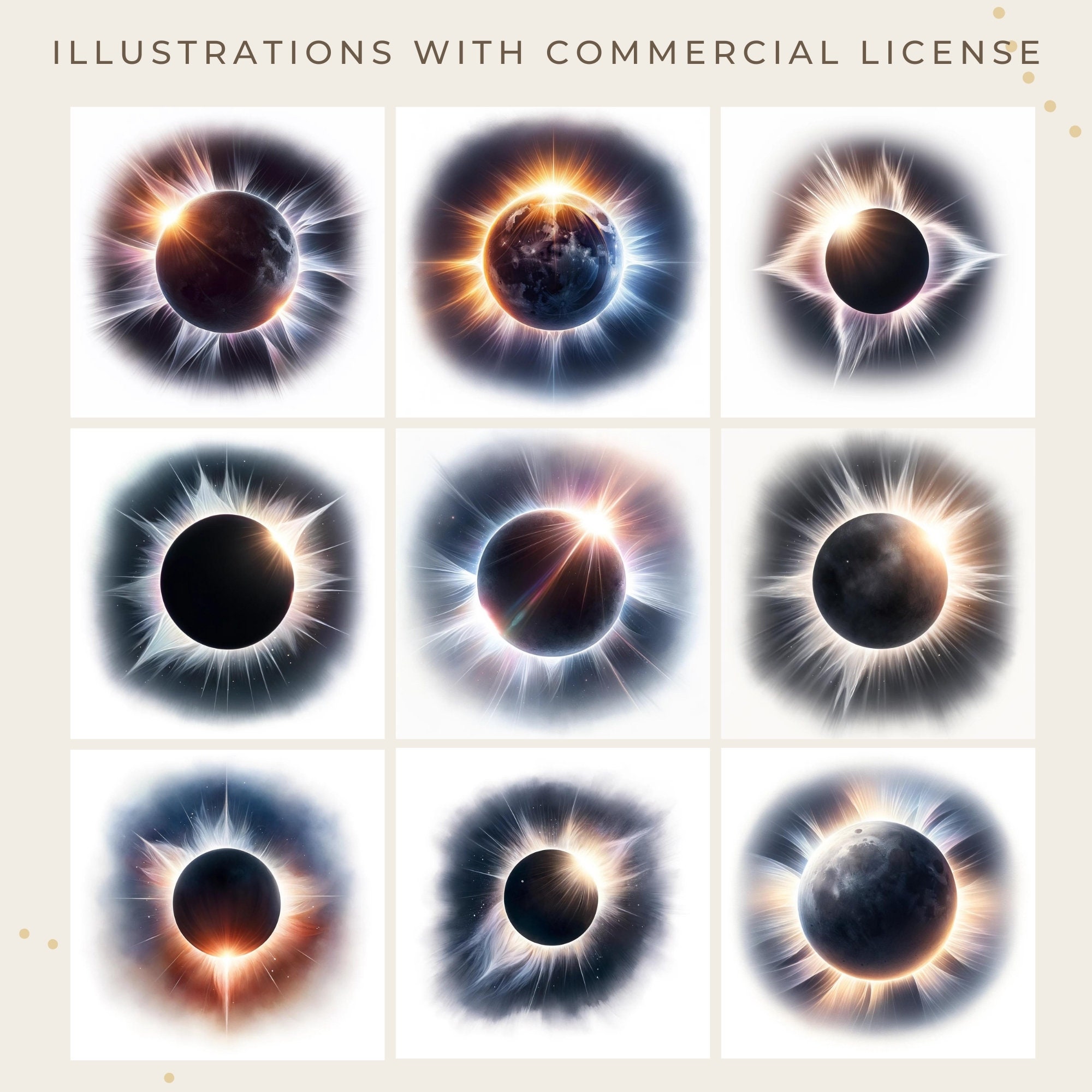 Total Solar Eclipse Clipart, Commercial Use, Paper Crafts, Digital ...