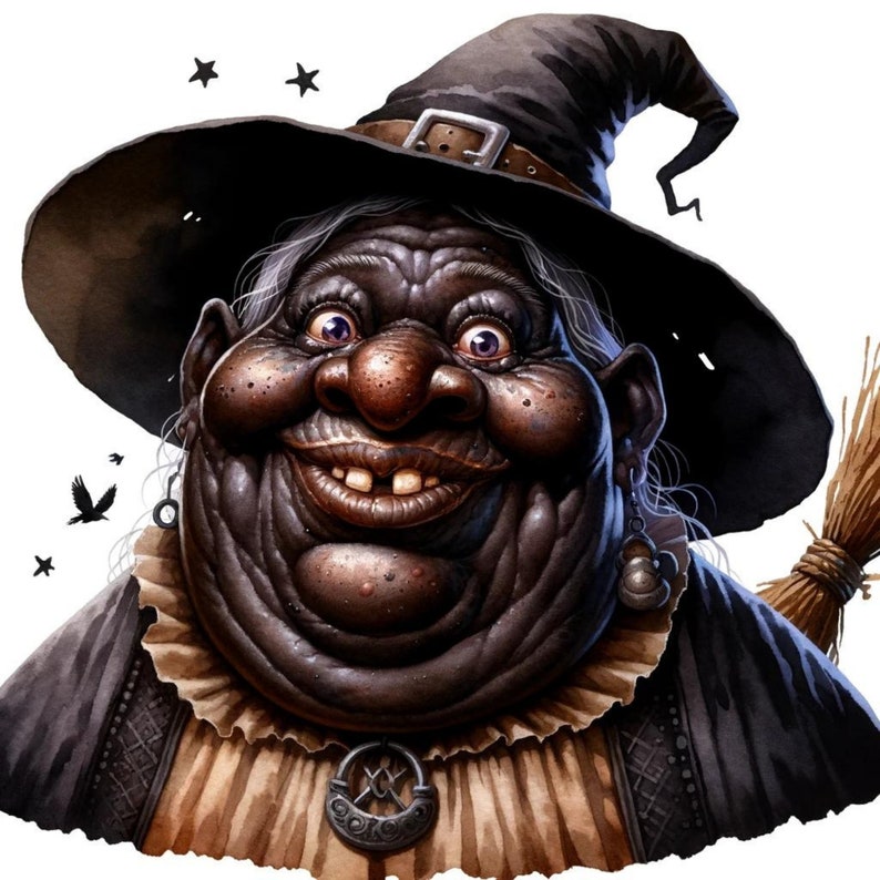 Black Witch & Spooky Images for Junk Journals, Halloween Witches ...