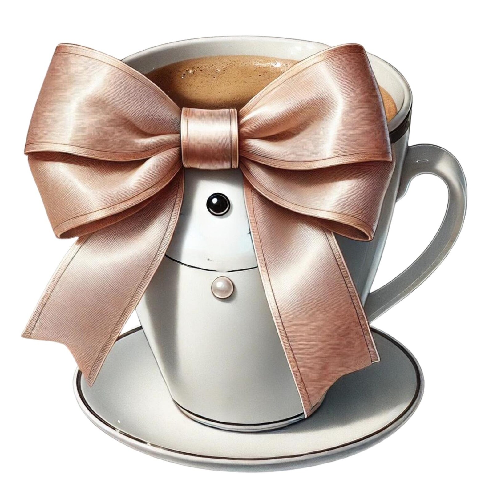 Coquette Coffee Cup With Bow Clipart, Pink Watercolor Bows, Soft Girl ...