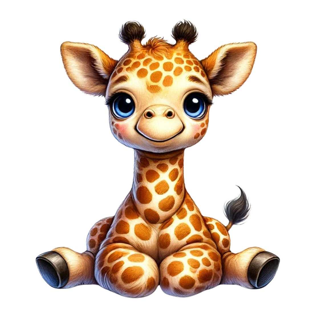 Watercolor Giraffe Clipart Bundle, Digital Crafting Scrapbook Images ...