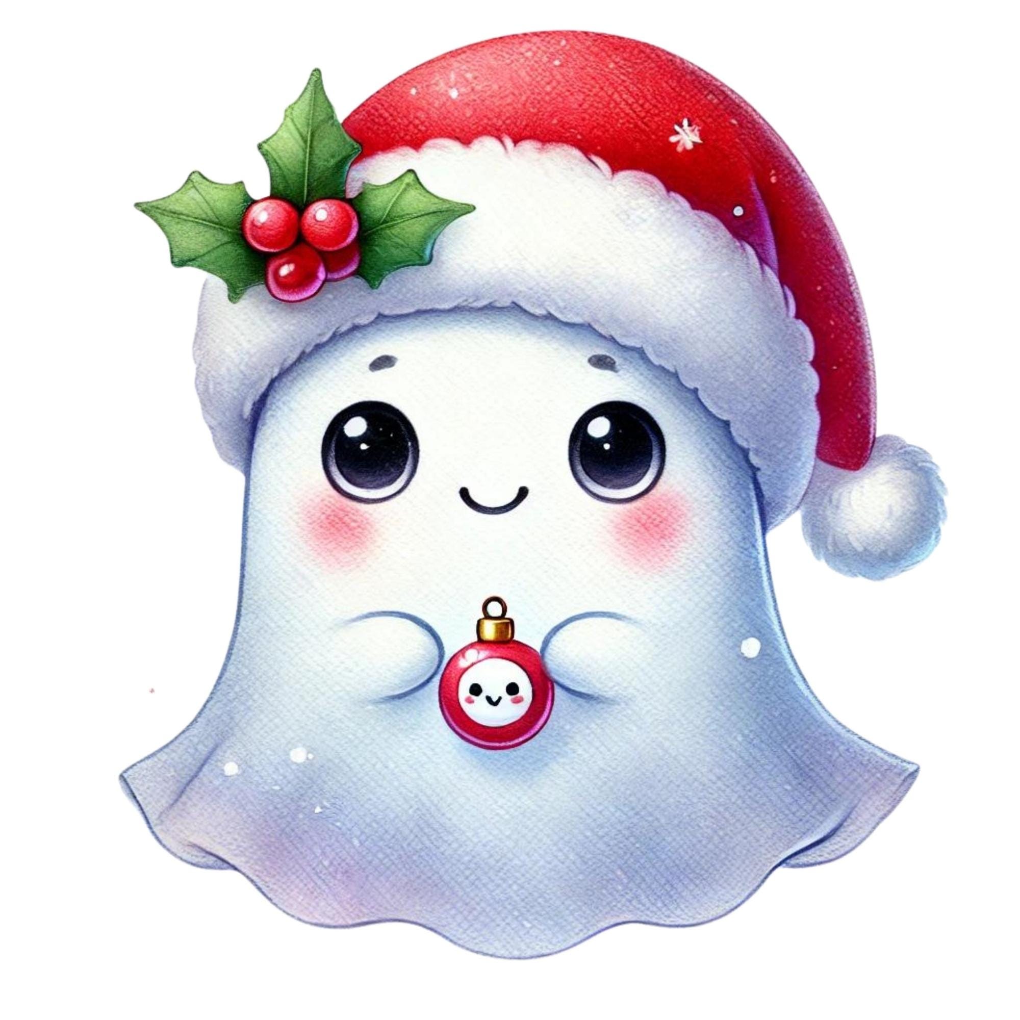Retro Christmas Ghost Clipart Bundle, Instant Download for Holiday ...