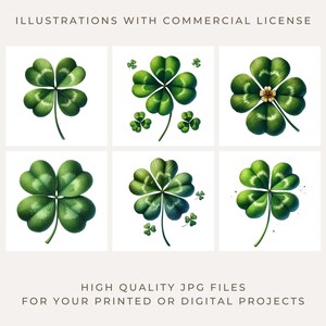 Four Leaf Clover Clipart, Watercolor Shamrock, Irish Clipart for St ...