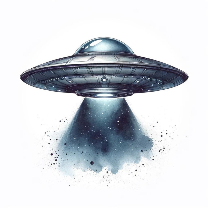 12 Flying Saucer Digital Clipart Set, Fun UFO Illustrations for Digital ...