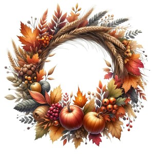 Fall Floral Frames Digital Clipart Set, Thanksgiving Junk Journaling ...