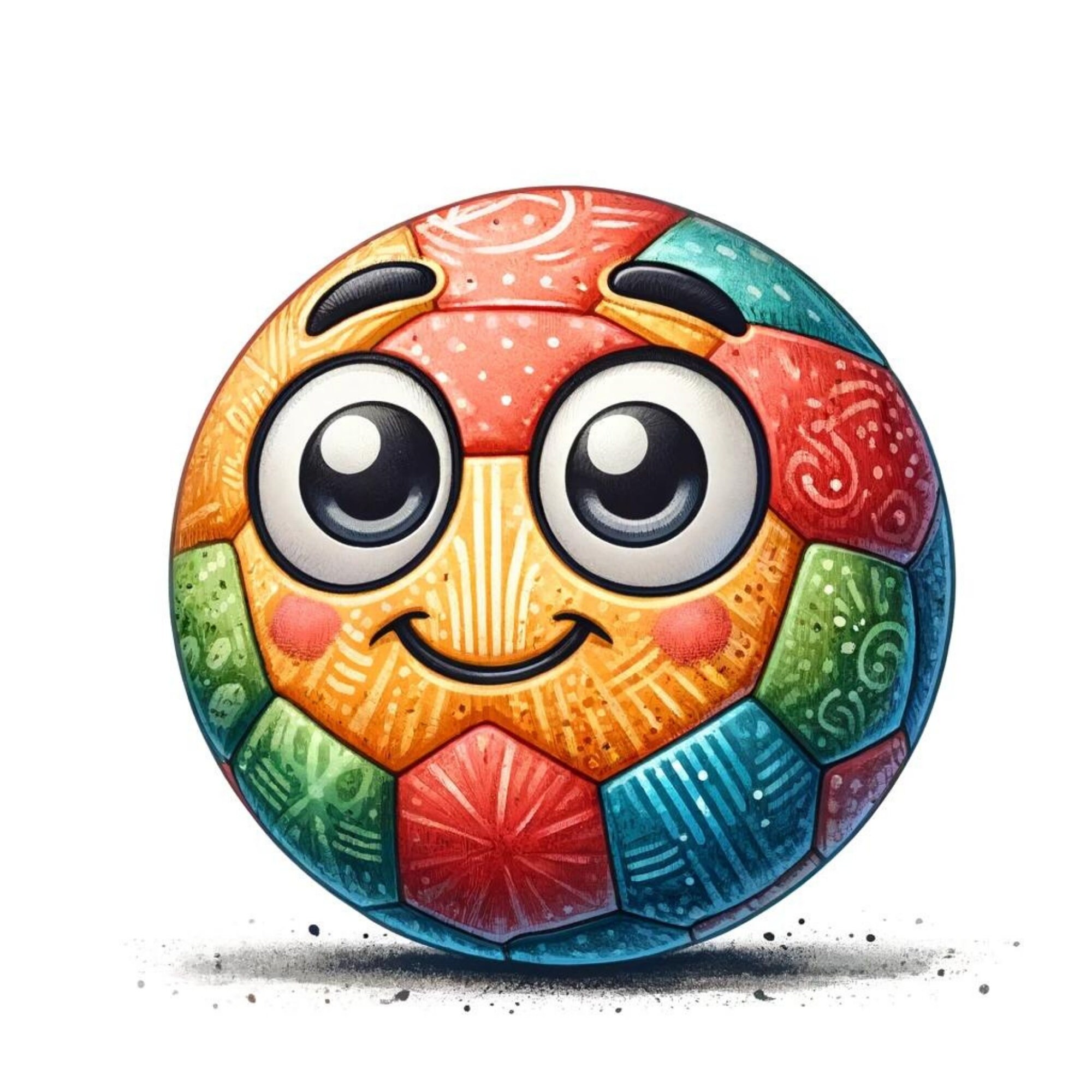 Funny Sports Balls Clipart Set, Digital Art Prints for DIY Projects ...