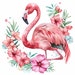 Tropical Birds Clipart Bundle, Flamingo Watercolor & Exotic Flowers ...