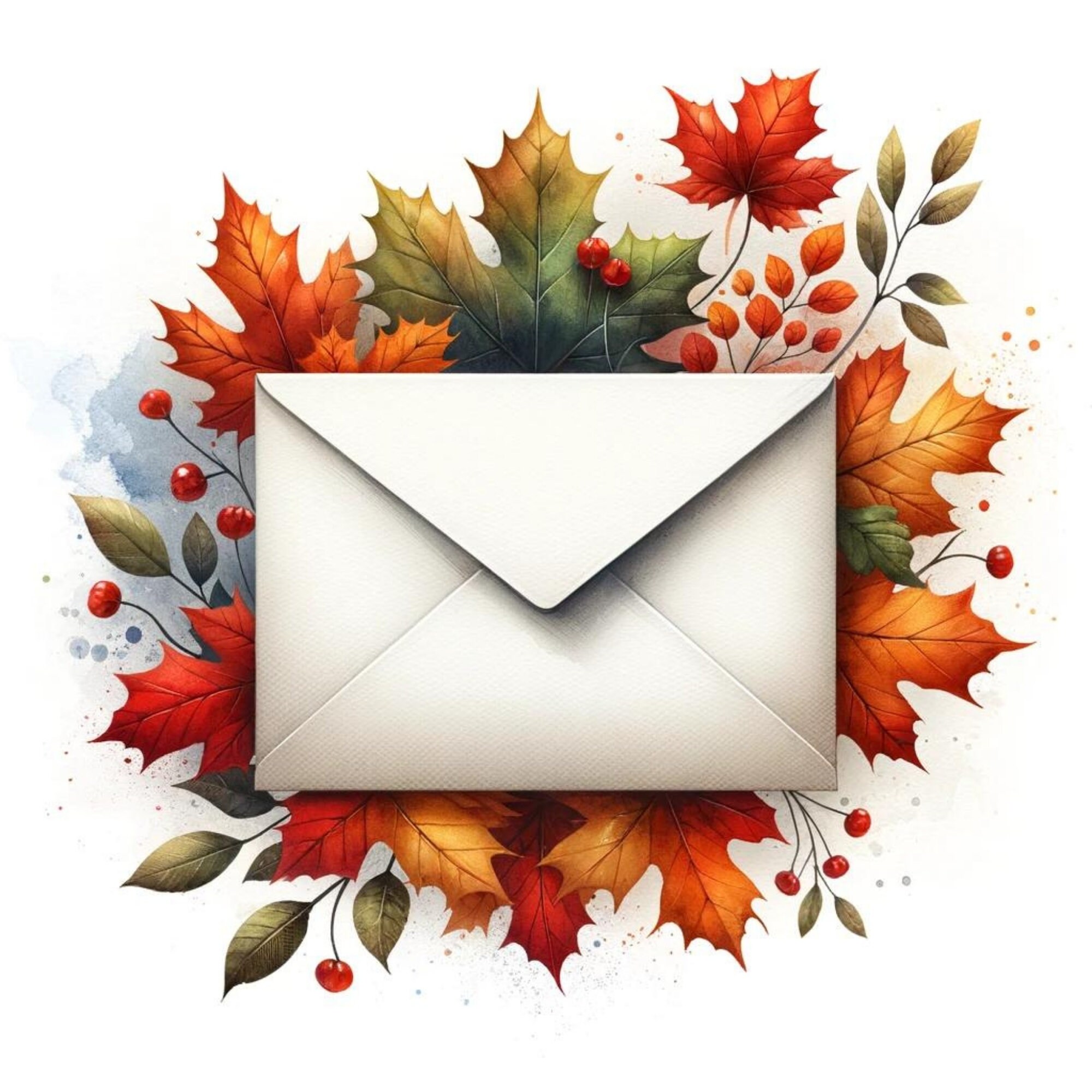 Autumn Leaves Envelope, Cozy Fall Decor, Junk Journal, Fall Floral ...