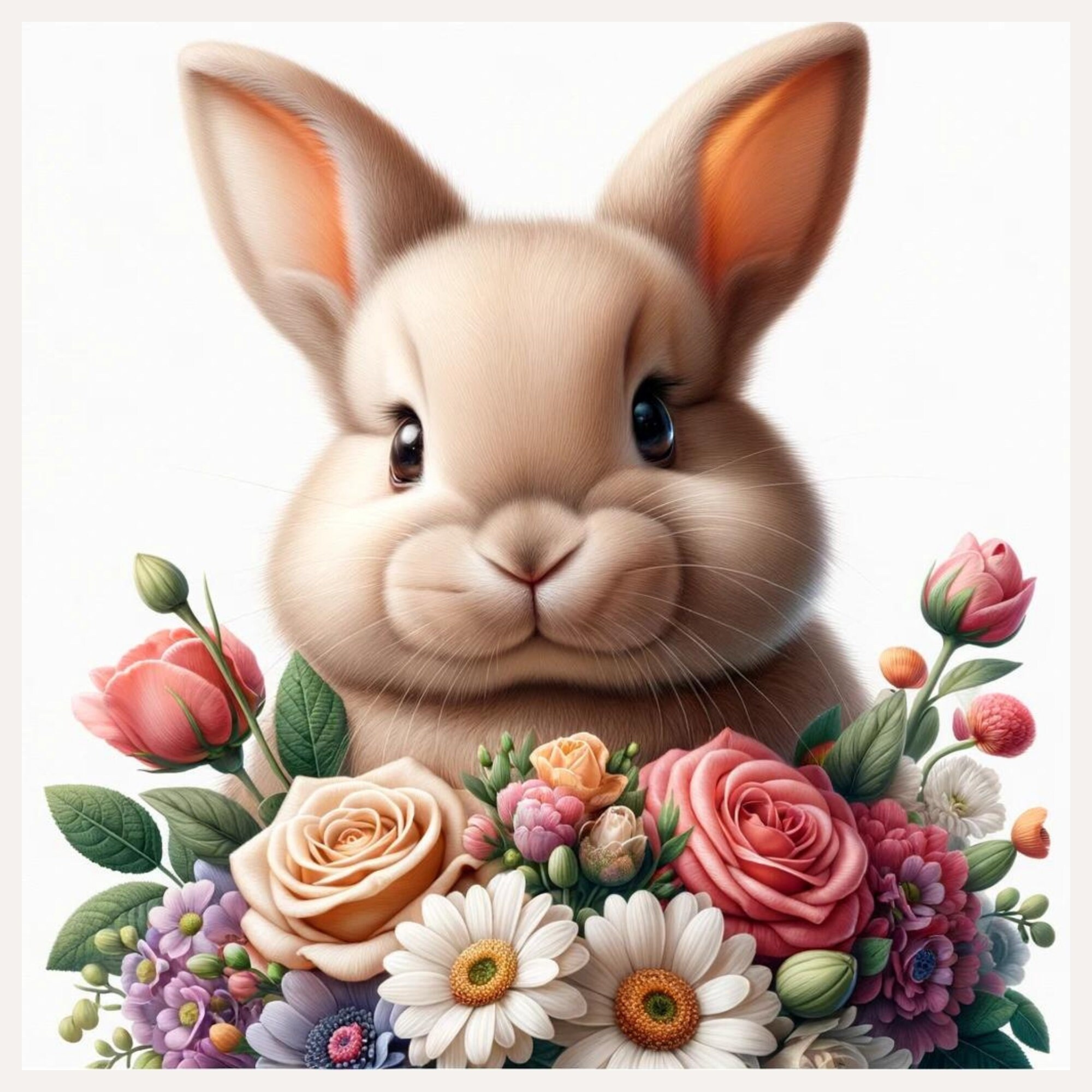 13 Bunny With Flowers Clipart Instant Download for Junk Journal ...