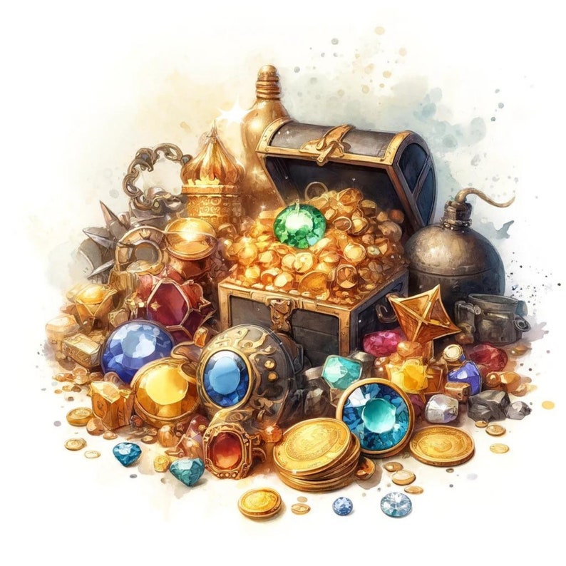 10 Pirate Treasure Clipart Vintage Scrapbook Digital Ephemera Journal ...