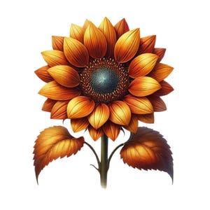 Autumn Sunflower & Fall Leaves Clipart Set for Autumn Weddings ...