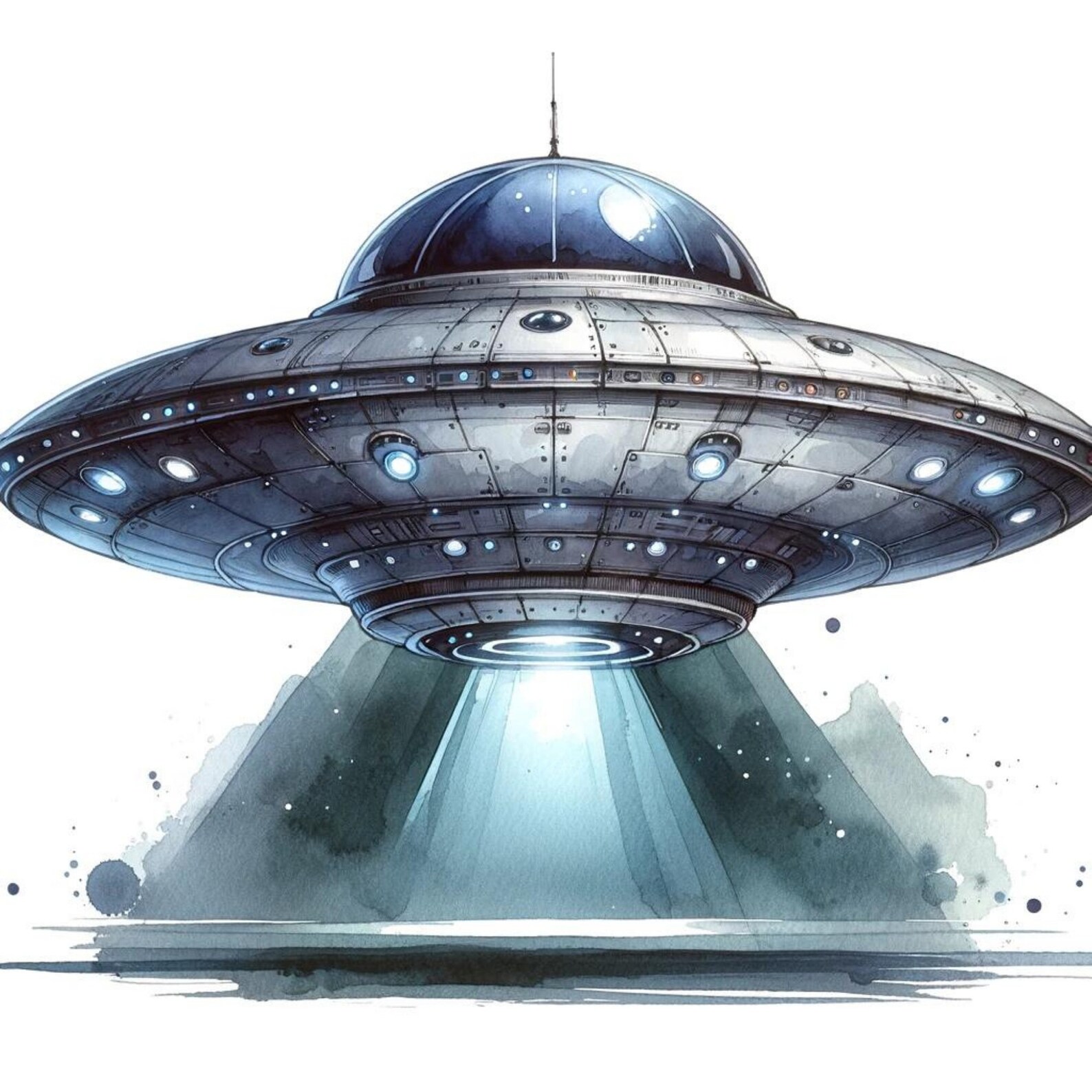 12 Flying Saucer Digital Clipart Set, Fun UFO Illustrations for Digital ...