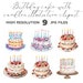 Birthday Cake Watercolor Clipart Bundle, Digital Download for ...