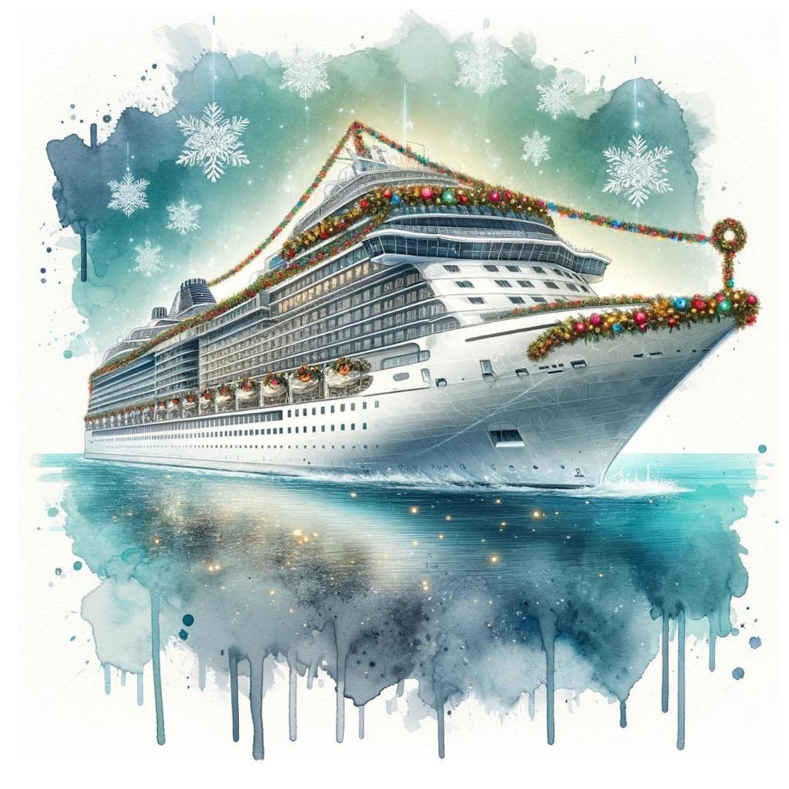 Christmas Cruise Ship Clipart Bundle Instant Download for Creative ...