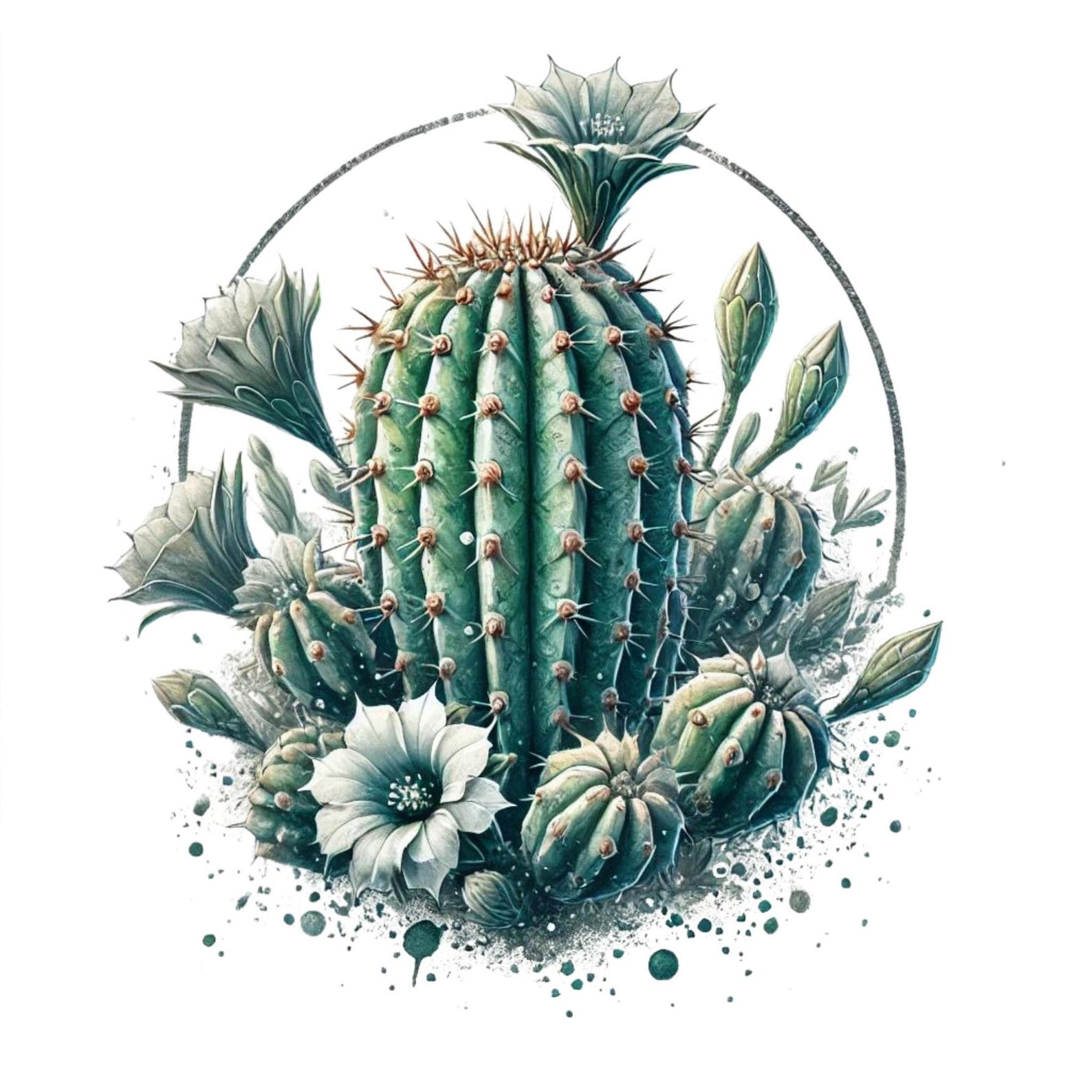 Peyote Cactus, Watercolor Clipart Bundle, Scrapbook Images, Digital ...