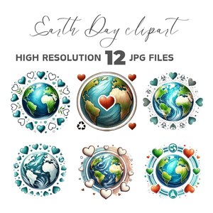 Eco-friendly Earth Day Clipart, High Resolution JPG for Digital ...