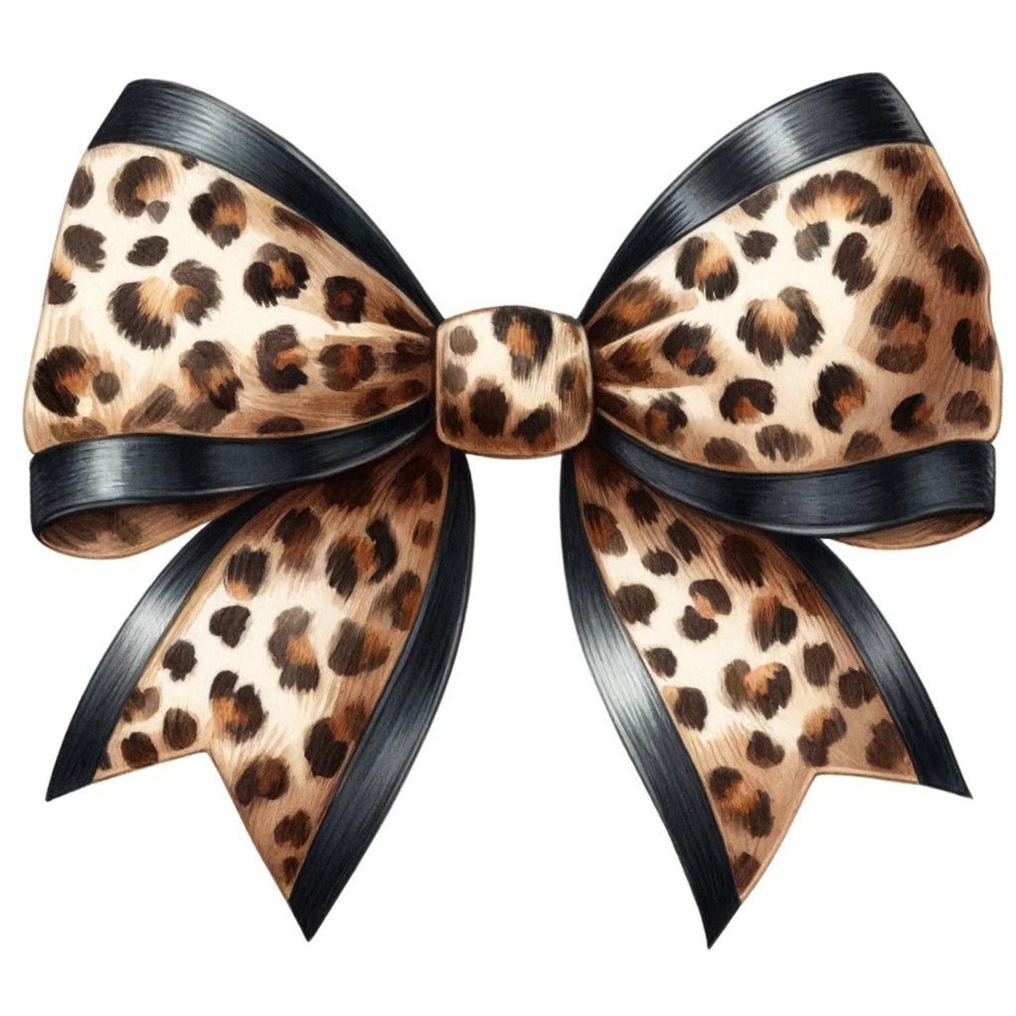 Leopard Bow Clipart Set, Digital Crafting Junk Journal, Watercolor Bow ...