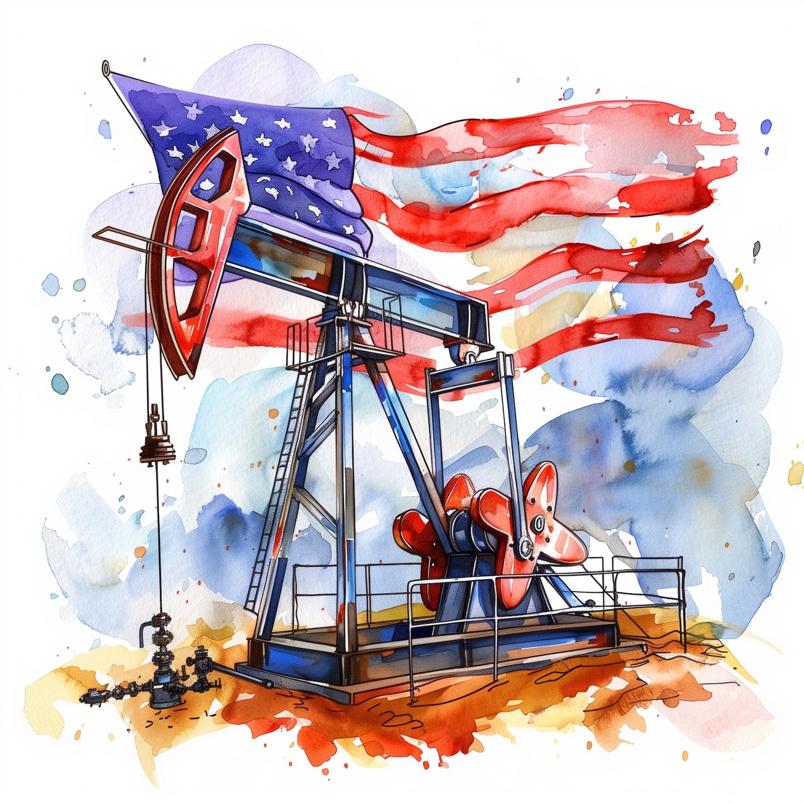 Oil Platform Graphic Design, Oilfield Clip Art for Sublimation Designs ...