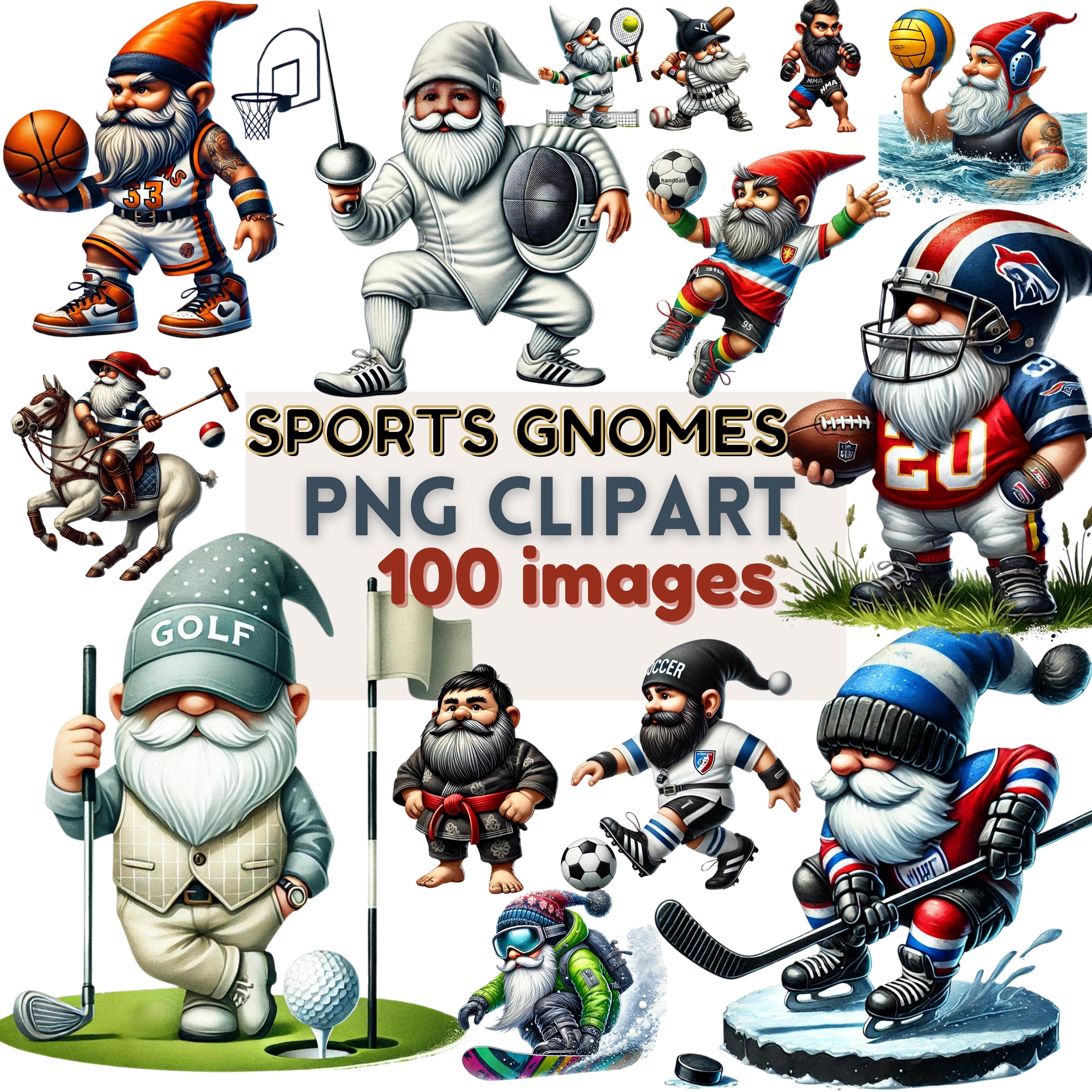 Sports Gnomes Clipart Set, Sublimation Designs for T-shirt & Stickers ...