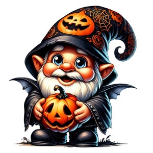 Halloween Gnome Stickers Digital Clipart Images for Junk Journals ...