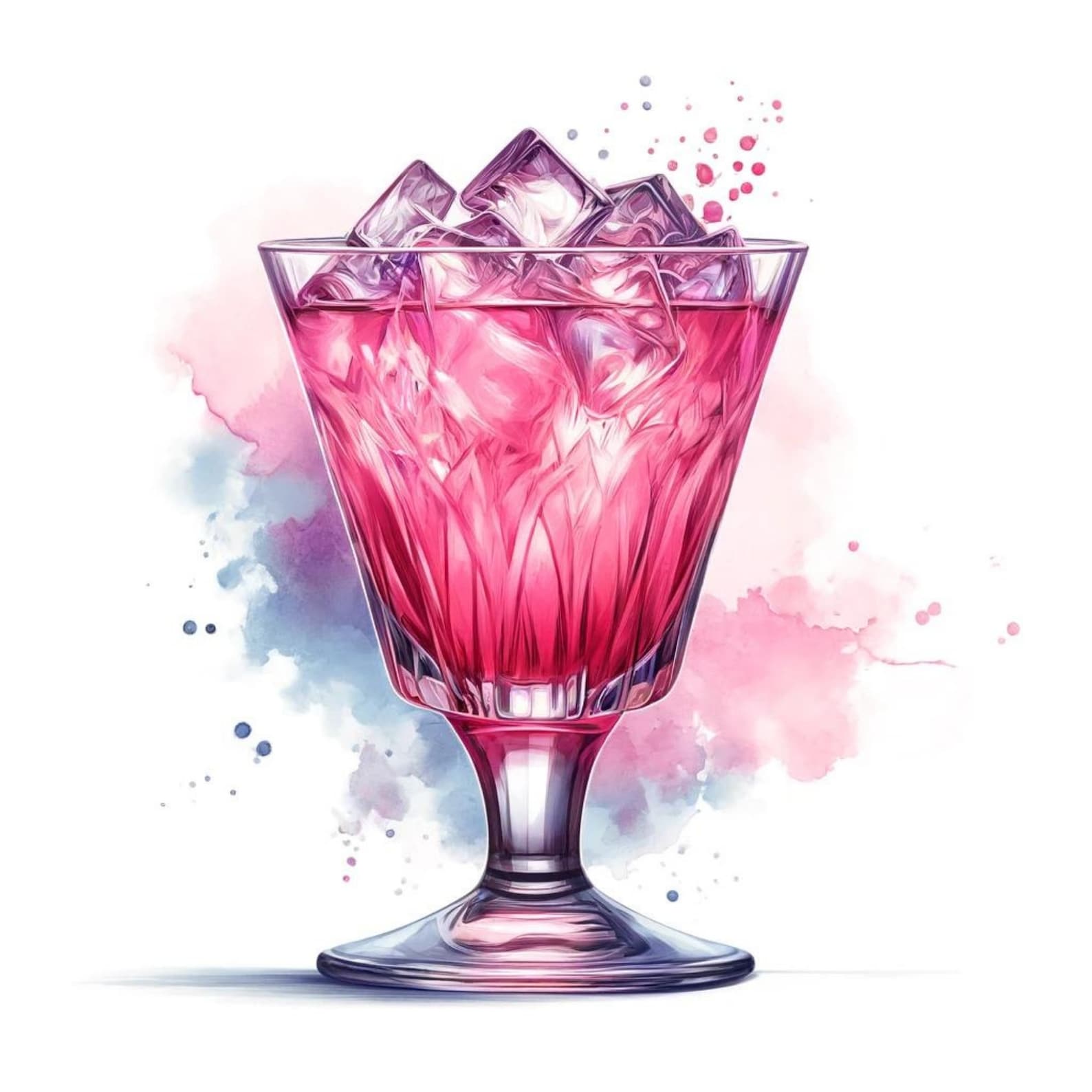 13 Pink Cocktails Alcohol Drinks Clipart Pack for Digital Crafting and ...