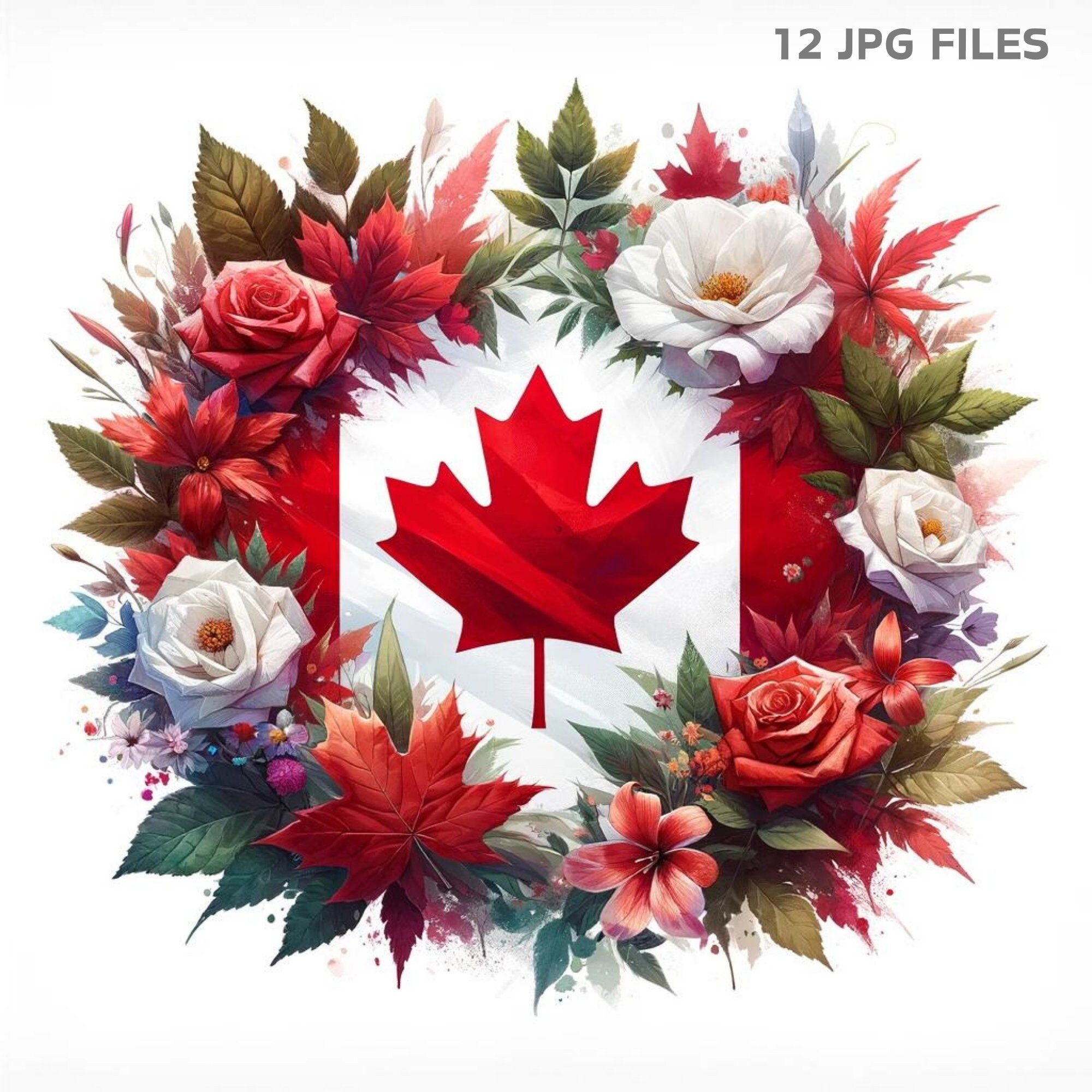 Canadian Flag Watercolor Clipart,instant Download for Digital Crafting ...