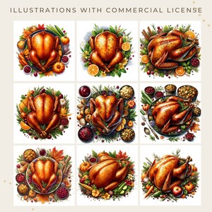Thanksgiving Digital Scrapbook Images Bundle, Watercolor Turkey Art ...